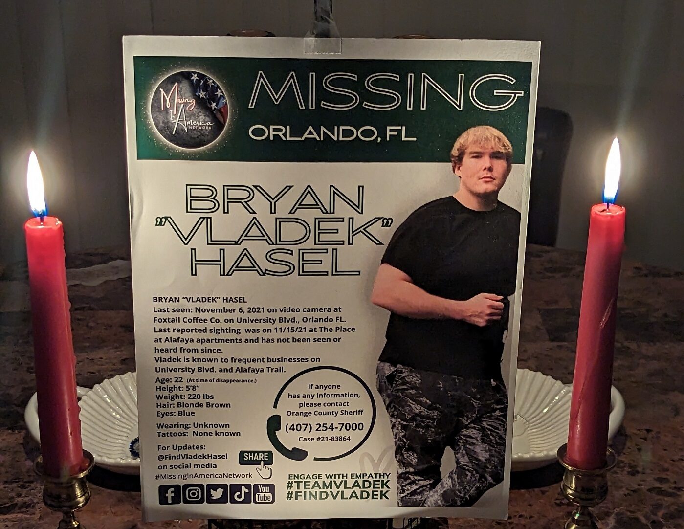 Con vigilia recuerdan a Bryan "Vladek" Hasel, desaparecido en Orlando ...